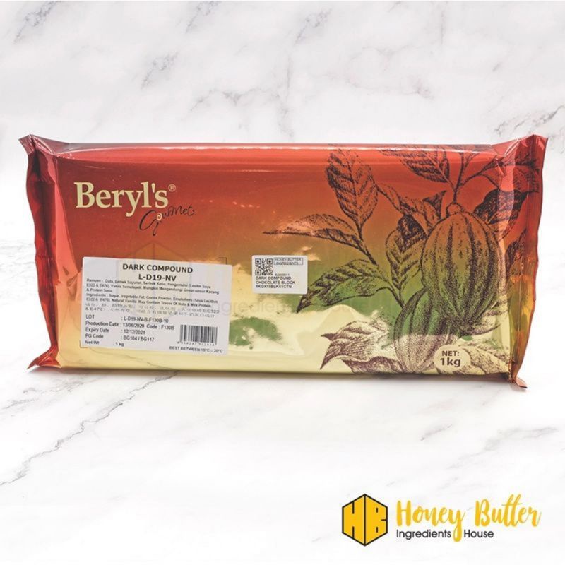 [Ready Stock] Beryl's Gourmet Dark Compound Chocolate Block 1kg [EXP ...