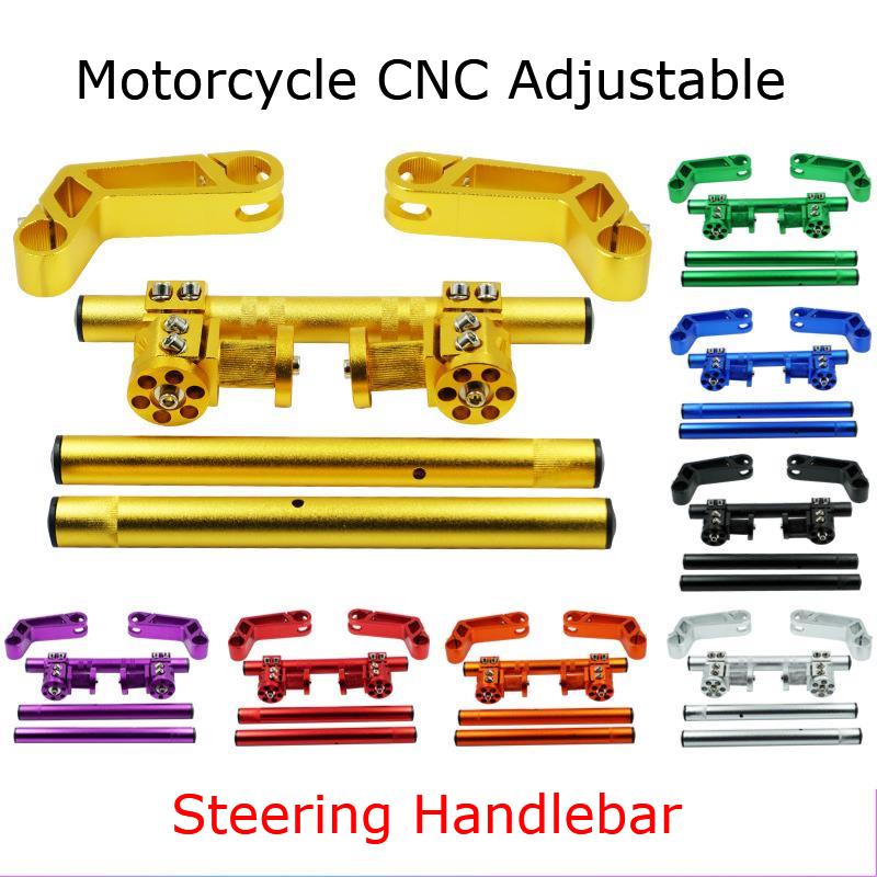 Motorcycle CNC Adjustable Steering Handlebar 22mm Removable Handle Bar ...