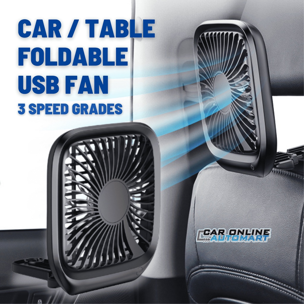 Ready Stock Foldable Mini USB Fan Car Back Seat Headrest Cooler Fan ...