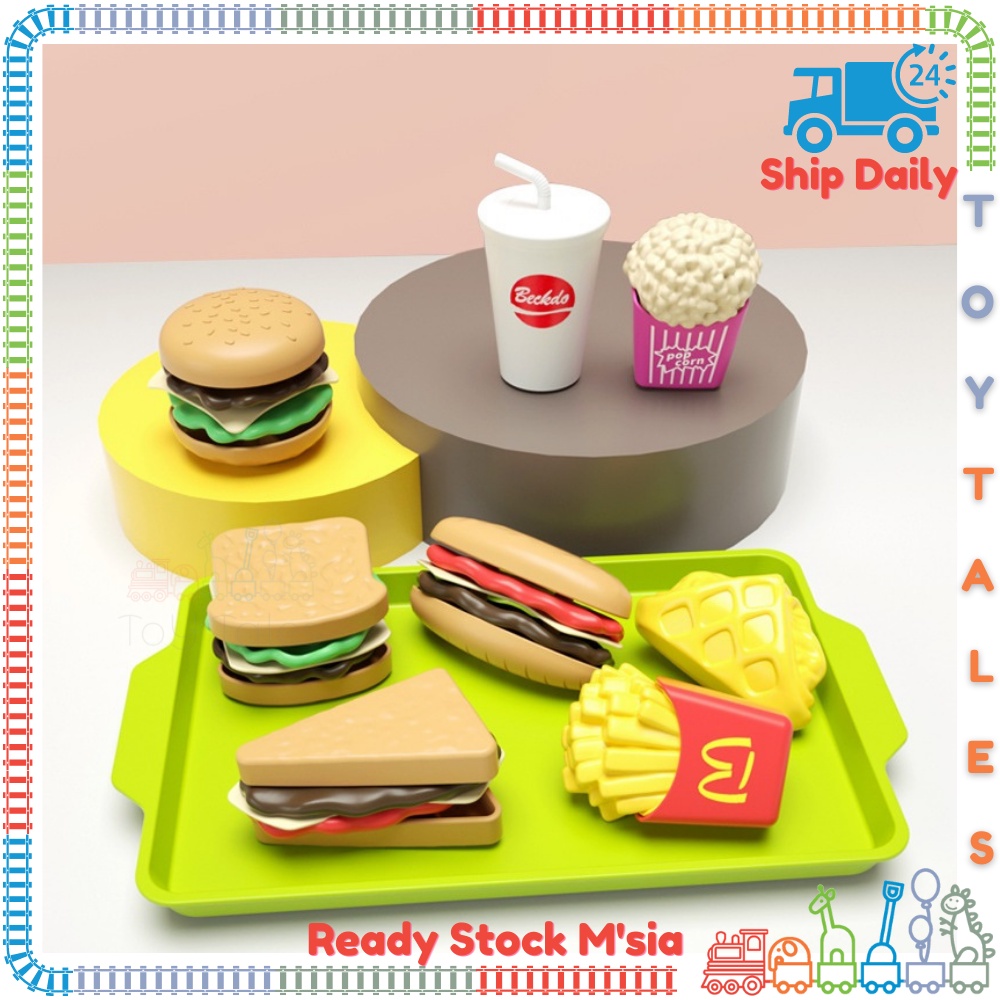 DIY Mini Fast Food Toy Set [9pcs Box] McDonalds Pretend Play Cooking ...