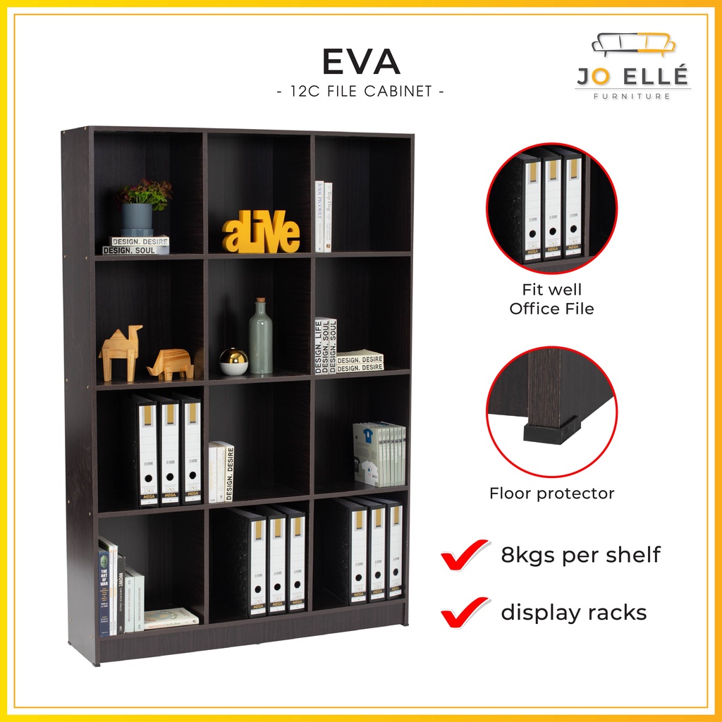 Jo ELLE - Eva 12C File Cabinet (H167cm) / High Quality Display Cabinet / Bookshelf / Bookcase ...