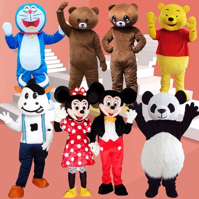 Doraemon Panda Dairy Cow Mascot Cosplay Costume Cartoon Character Party ...