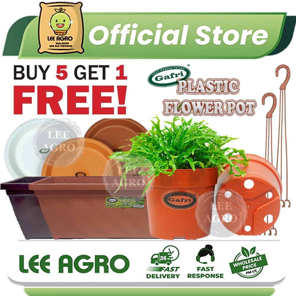 [Buy 5 Free 1] 12/15/17 CM GAFRI BROWN PLASTIC POT (L120/L150/L170 ...