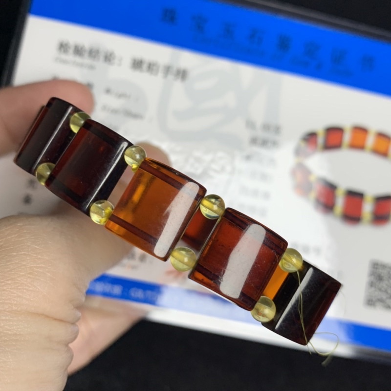 [Certificate] Red Blood Amber Stone 13mm+-(height) Bracelet Papan - 11 ...