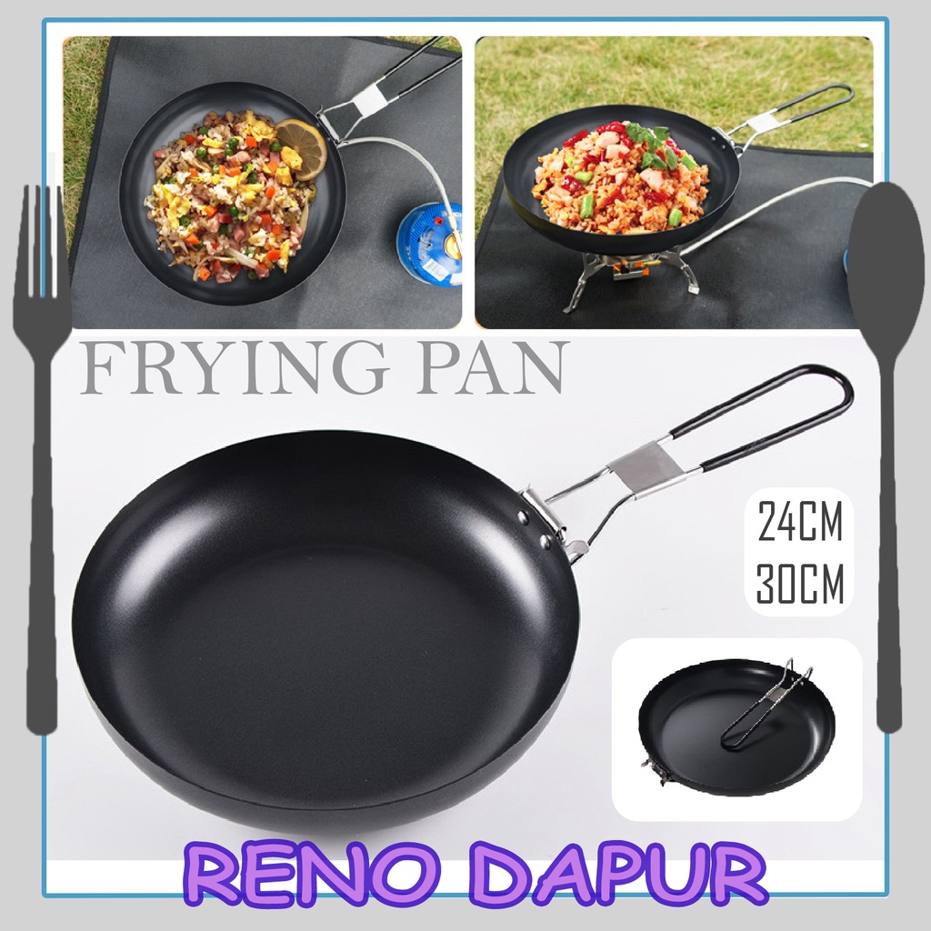 Folding Non stick Frying Pan Picnic Portable Outdoor Camping Wok ...