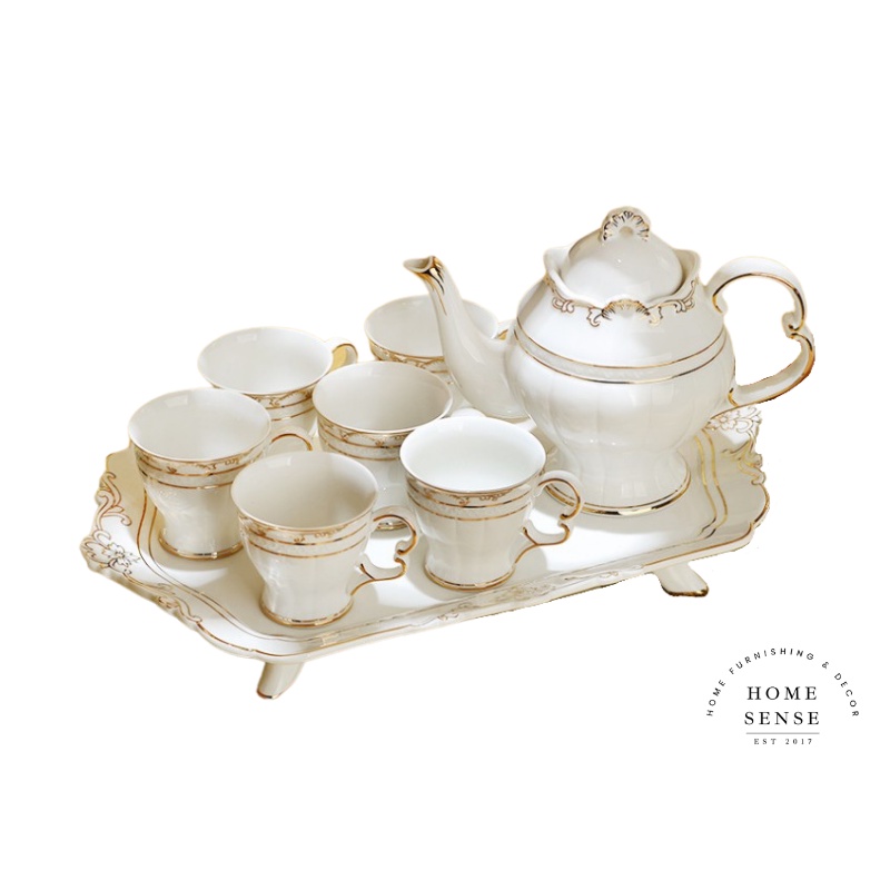 🔥Ready Stock🔥 8 Pcs Set European Style Tea Set, Ceramic Tableware High ...
