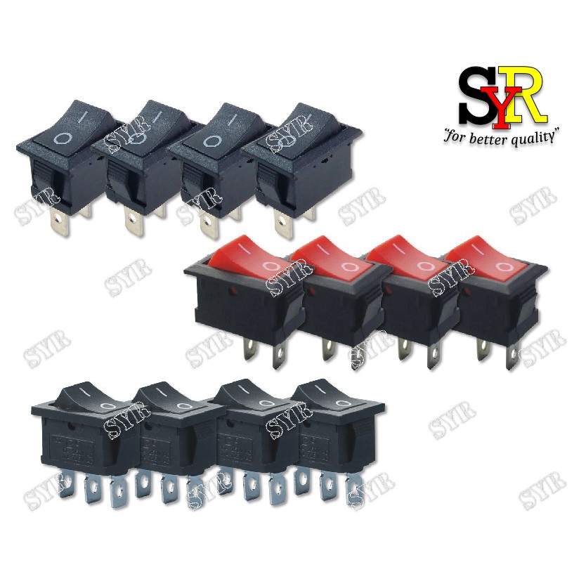 KCD1 KCD11 KCD1-101 Mini Rocker Switch On/Off Sw 2 Pin / 3 Pin Red ...