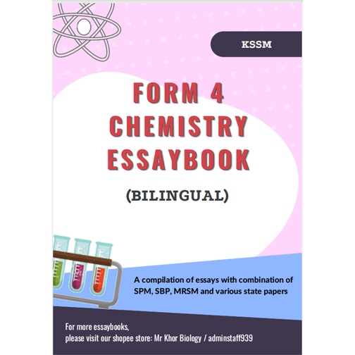KSSM Form 4 Chemistry Essay Book | Buku Esei Kimia Dwibahasa (Updated ...