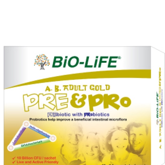 BIO-LIFE AB Adult Gold Prebiotic Probiotics 2.5g x 10 sachets | Shopee ...