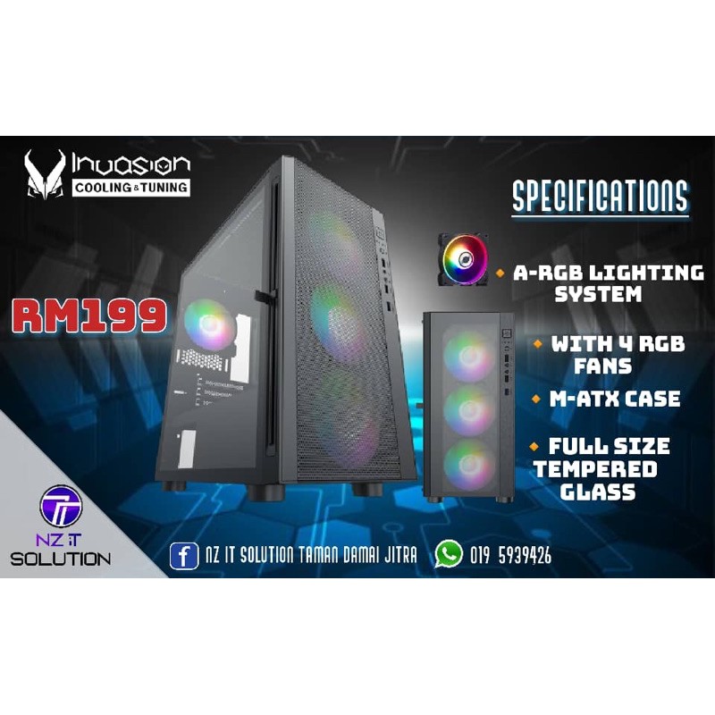Invasion H-3 Mesh Edition Is a M-ATX Case | Shopee Malaysia