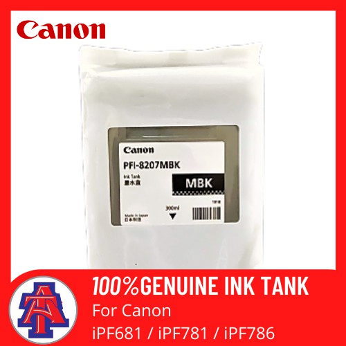 Canon Original PFI-8207 MBK, BK, C, M, Y Ink Cartridge (300ml) / Plotter Ink Cartridge, iPF681 ...