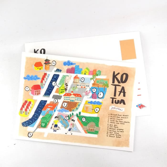 Posnesia Indonesia Tourist Map Postcard/Postcard Map Of Indonesian ...