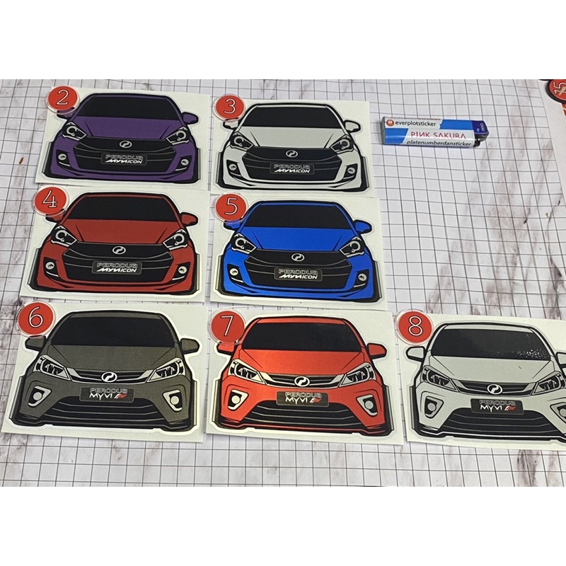 【Ready Stock 】Sticker kereta pantulan cahaya Icon/Myvi/Perodua/Mg3 ...