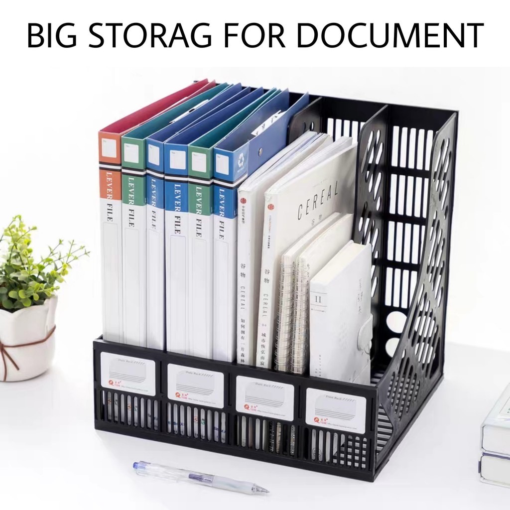 4 / 1 Divider Magazine Holder File Stand Data Rack Home Office Document ...