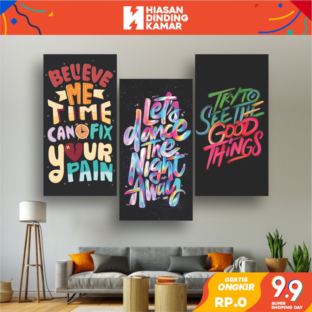 KAYU HIASAN DINDING Room Wall Hanging Poster Wooden Home Office Display ...