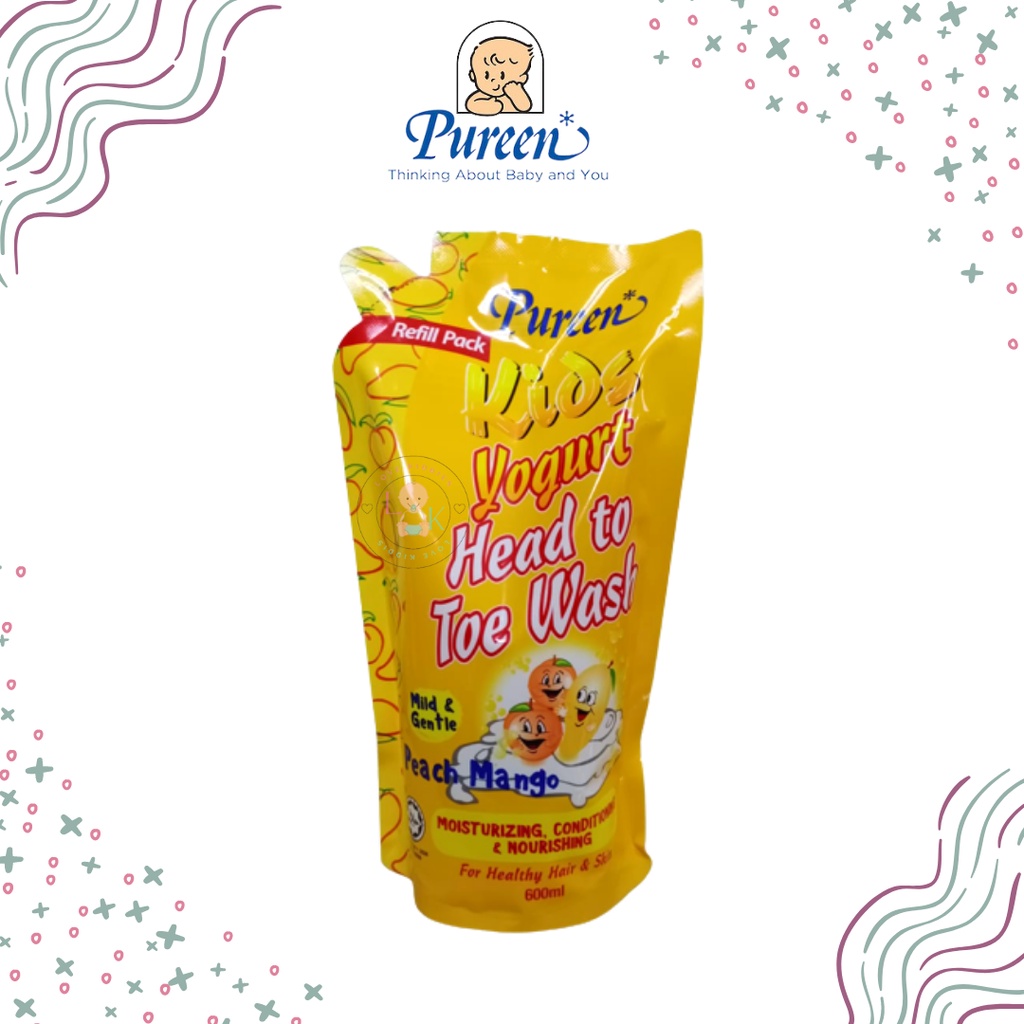 [PROMO]PUREEN KIDS YOGURT HEAD TO TOE WASH HTW 600ML REFILL PACK ...