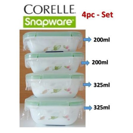 Corelle snapware airtight storage ( 200ml/ 325ml/ 4pc Set) | Shopee Malaysia
