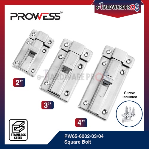 Prowess Stainless Steel Door Bolts Latch Slug Sliding Door Lock ...