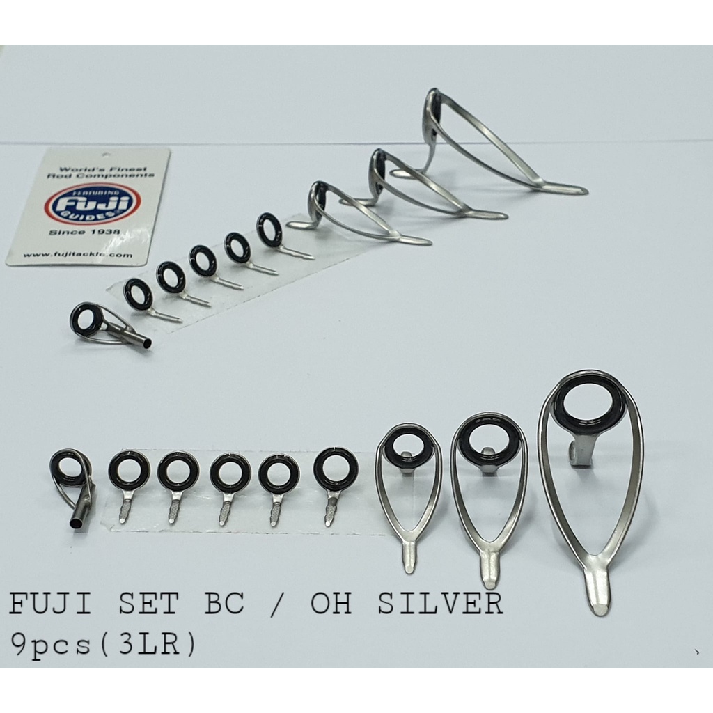 GUIDE SET FUJI BC (BAITCASTING) / OH (OVERHEAD) SILVER contains 9 pcs ...