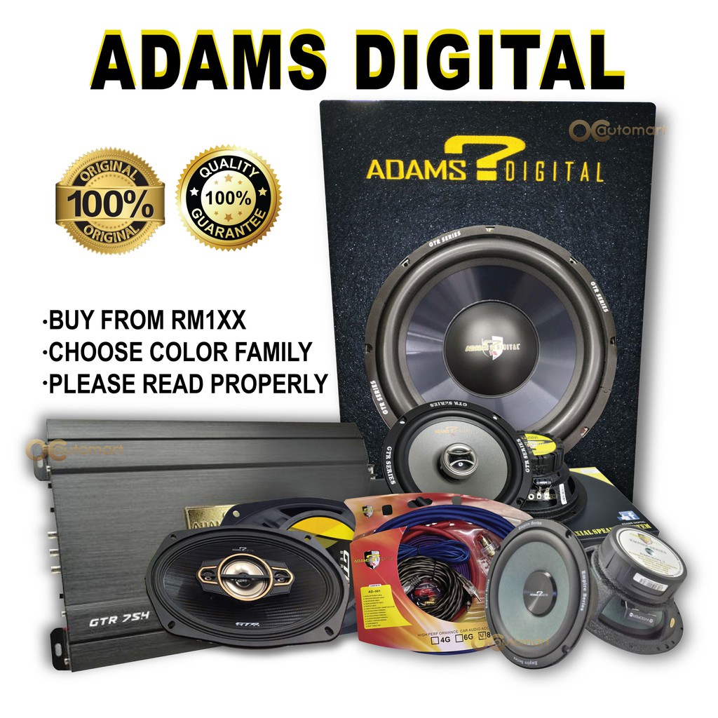 ADAMS DIGITAL 4Channel AMP, 12Inch woofer with box, 2Way speaker, Power ...