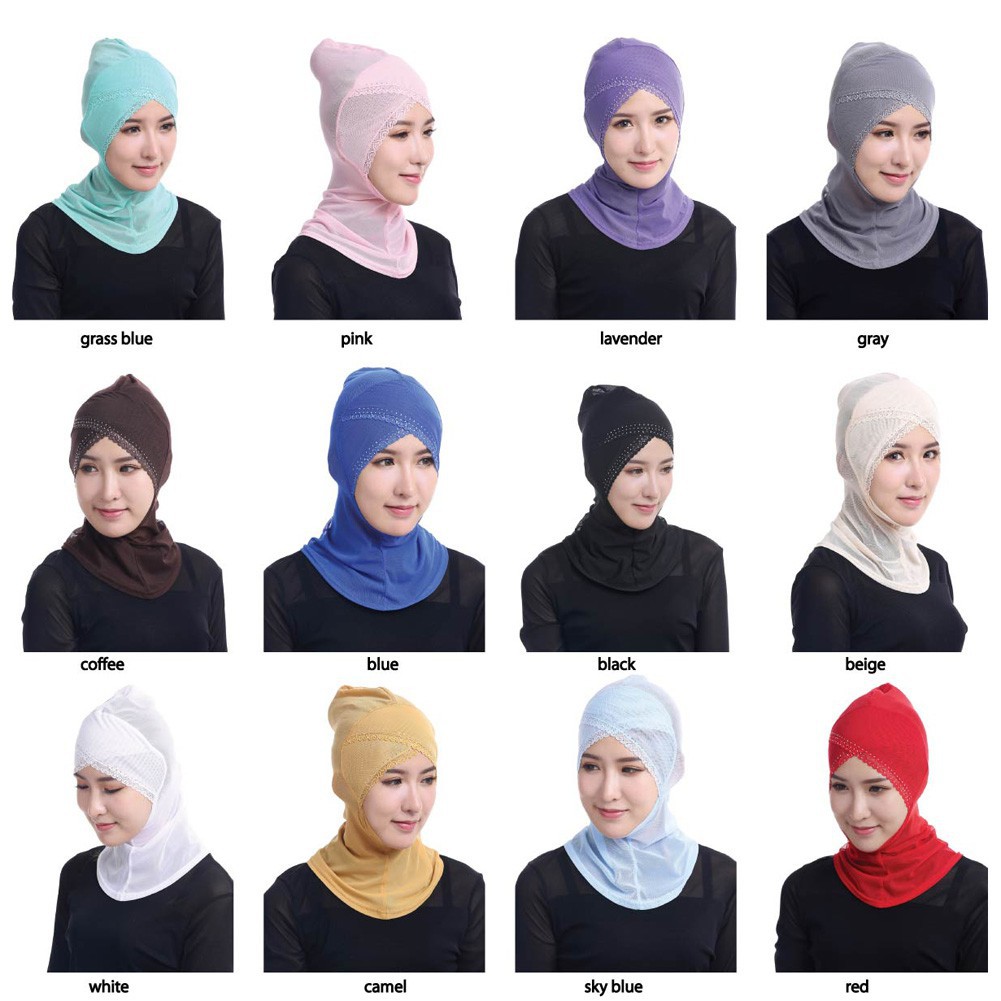 🔥Muslimah 🔥12 colors Lace Inner neck anti tembam hitam dagu Stitching ...
