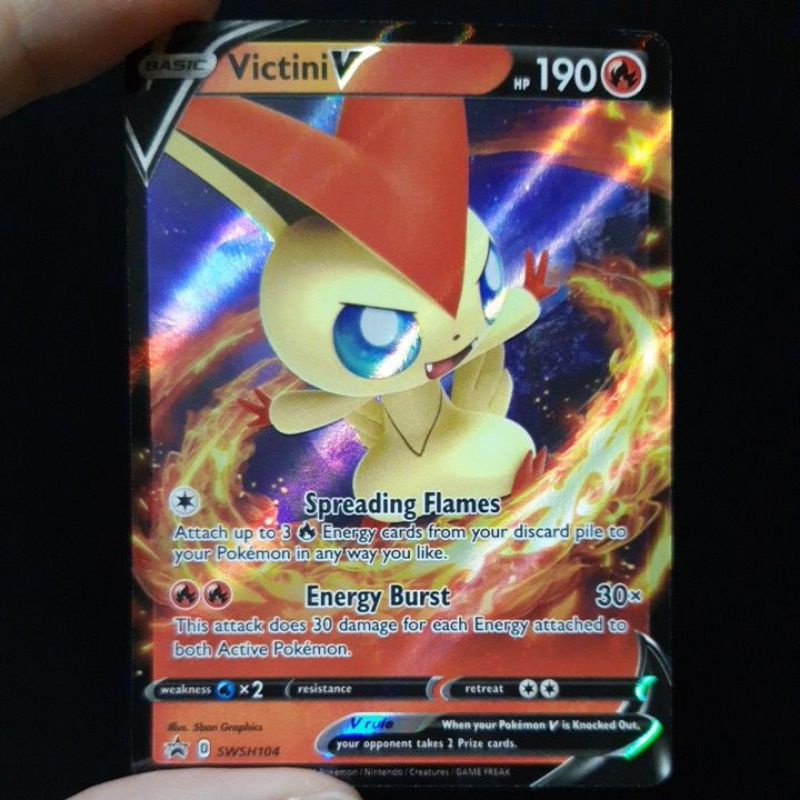 Pokemon Card TCG : Victini V SWSH104 -Ultra Rare Promo 100% Original ...
