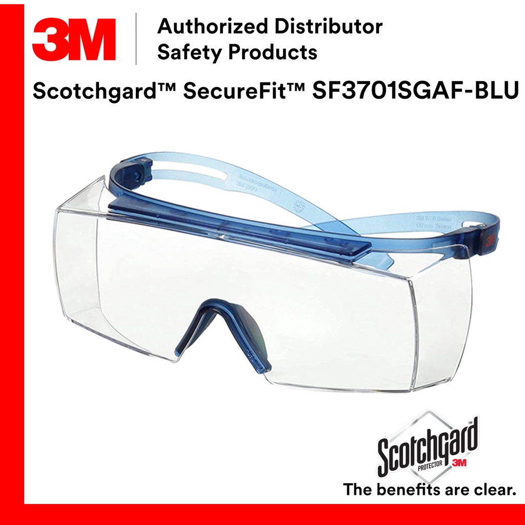 3M SecureFit SF3701ASGAF-BLU Clear Lens/SF3707ASGAF-BLU /3M 3701 /3M ...