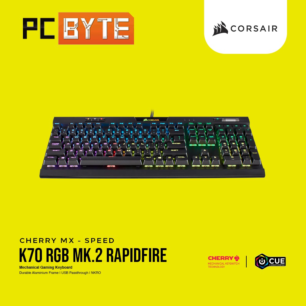 *Clearance* Corsair K70 RGB MK.2 Rapidfire Mechanical Gaming Keyboard Cherry MX Low Profile ...
