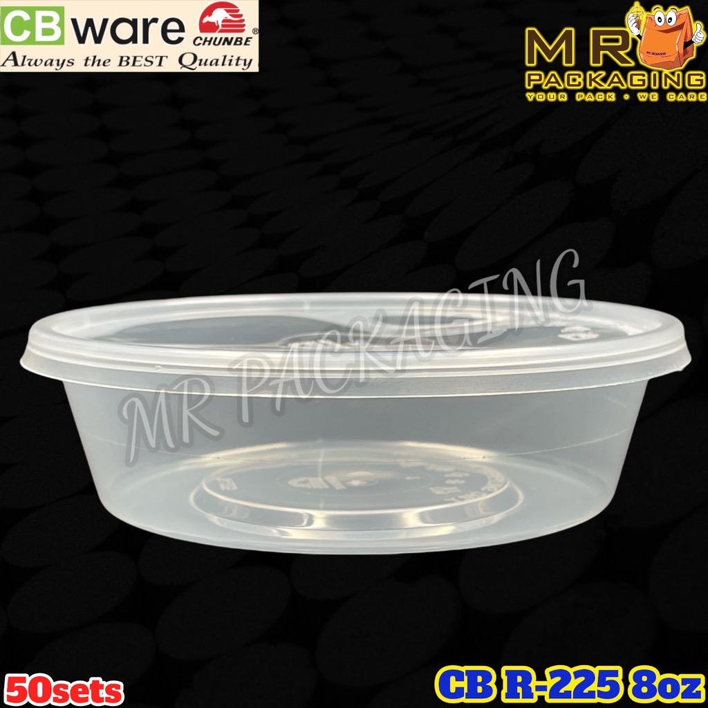 T225 R225 Round Container & Lid ( 50sets± ) 225ml 8oz Plastic Food Box Bekas Bulat Puding TAGE ...