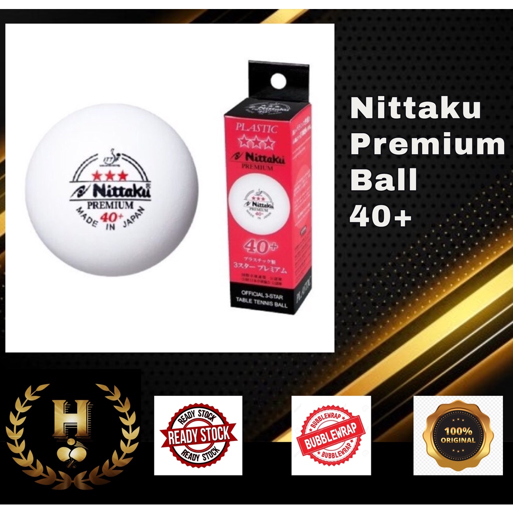 Nittaku ball 40+ Premium/ bola ping pong yang paling baik/ quality bagus/ Bola untuk profesional ...