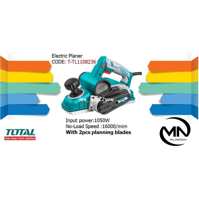 TOTAL TL1108236 ELECTRIC PLANER (POWER 1050W) | Shopee Malaysia
