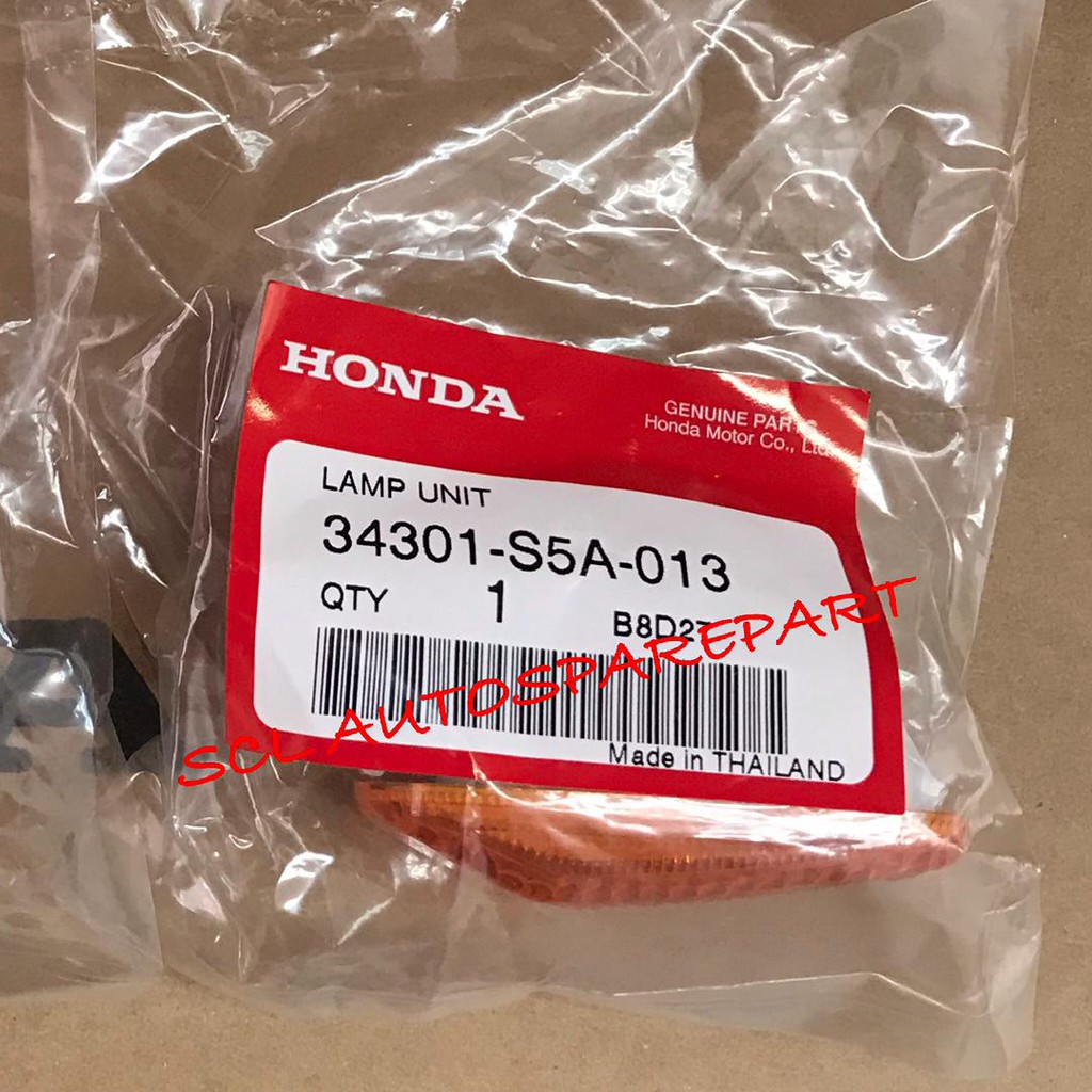 [ SCL AUTOSPARE ] 34301-S5A-013 Honda Genuine Fender Lamp ( Yellow ...