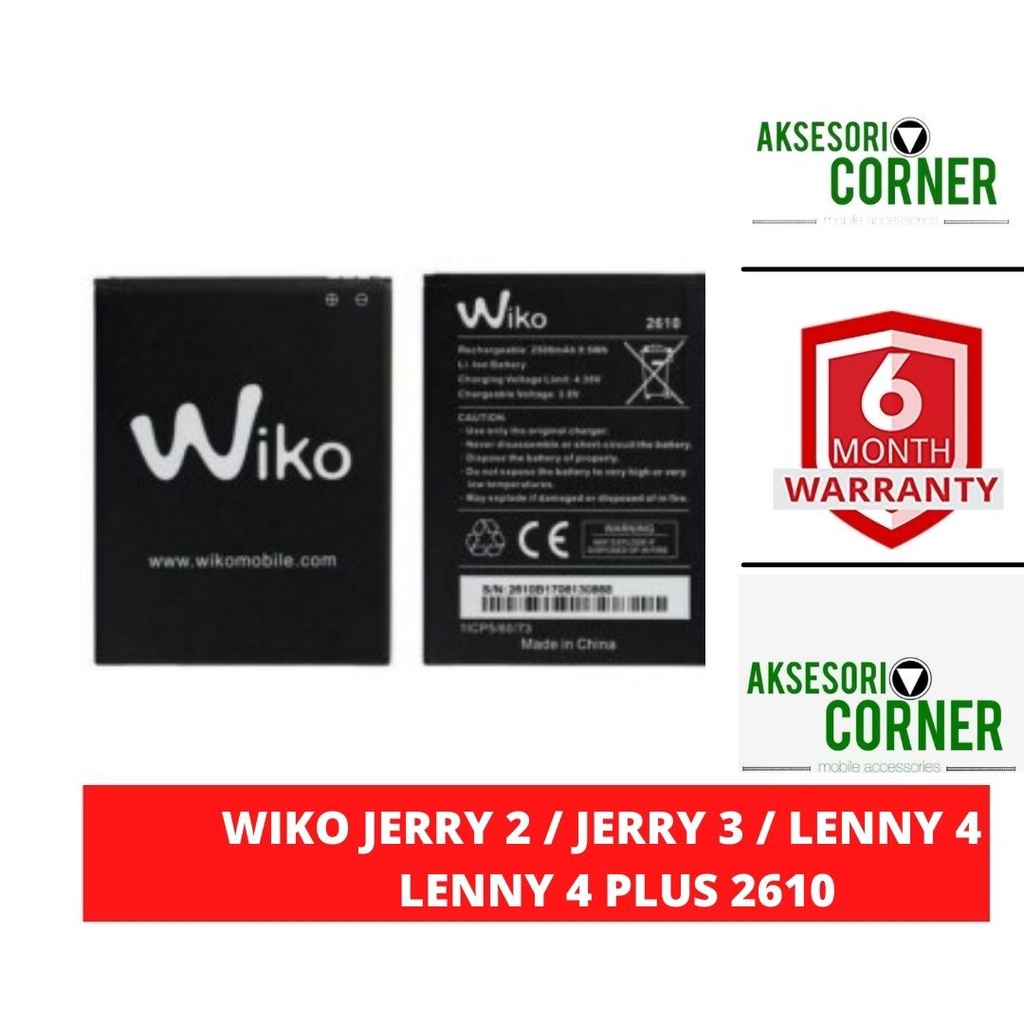 WIKO 2610 BATTERY FOR WIKO JERRY 2 / JERRY 3 / LENNY 4 / LENNY 4 PLUS ...