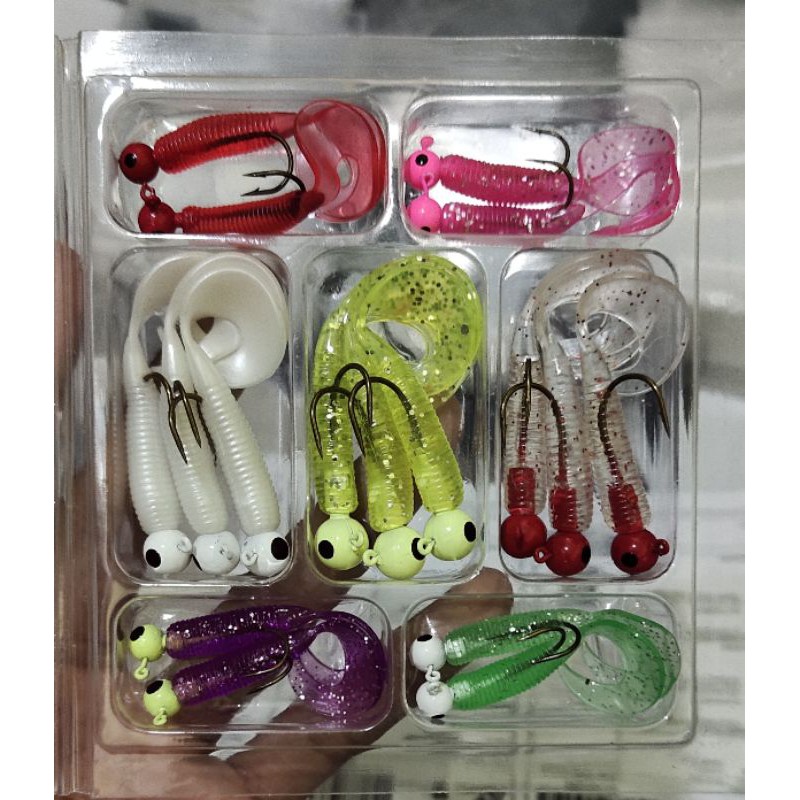🇲🇾 jig head siap soft bait 17pcs killer ikan bulan siakap kerapu merah ...