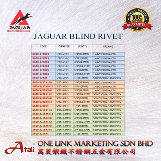 JAGUAR BLIND RIVETS ALUMINIUM BLIND RIVETS ANCHOR ALUMINIUM BLIND ...