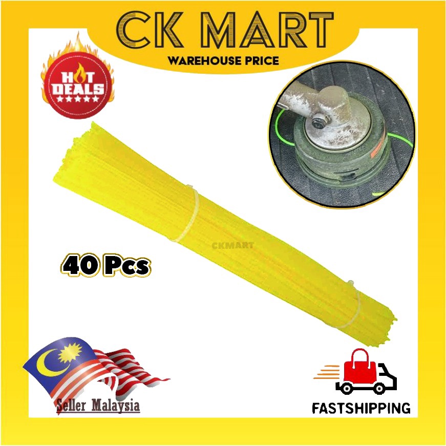 Grass Cutter Nylon Trimmer line(Yellow) Tali Mesin Rumput (40PCS) | Shopee Malaysia