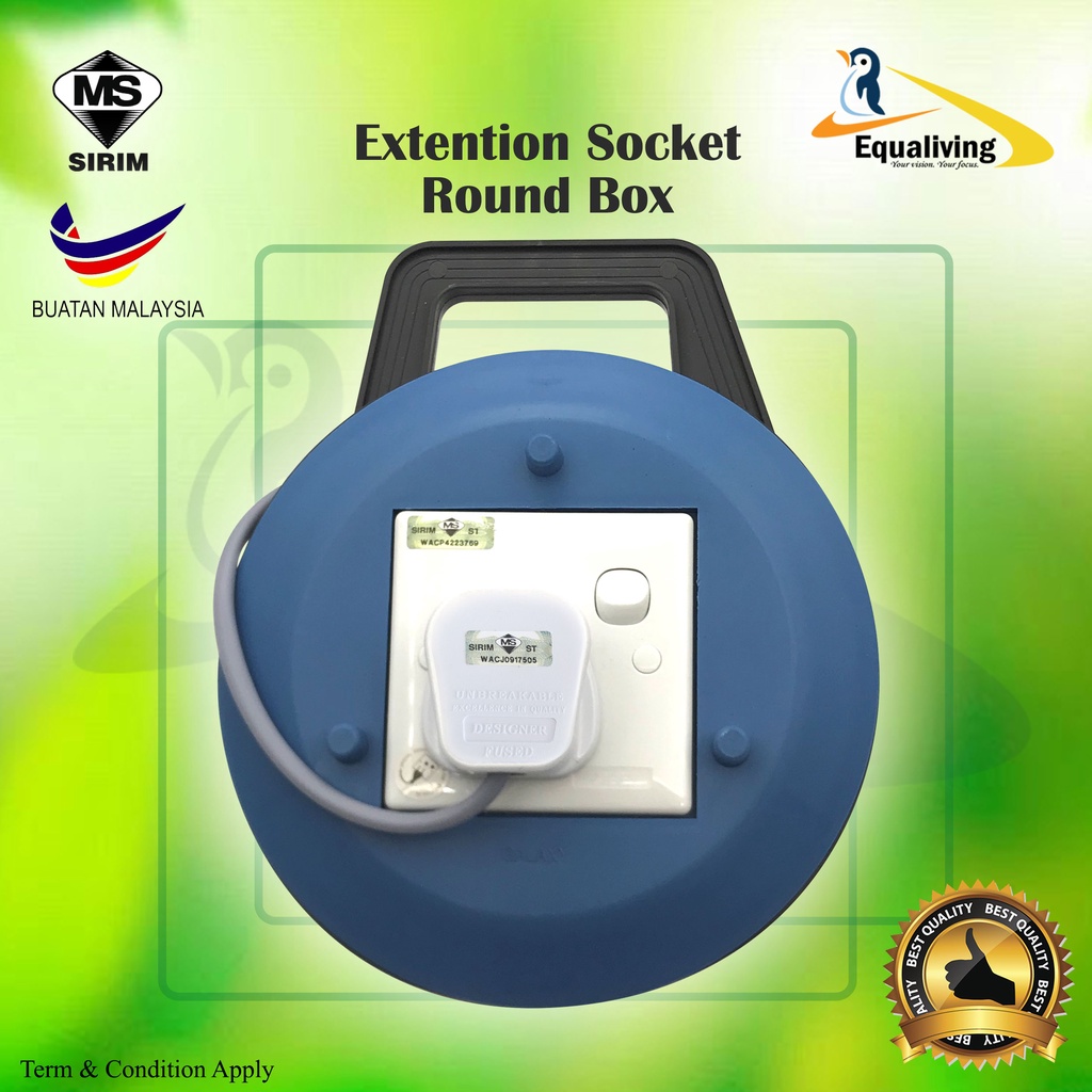 🔥Ready Stock🔥[SIRIM] 5M 7M 10M Cable Reel Portable Trailing Extention ...