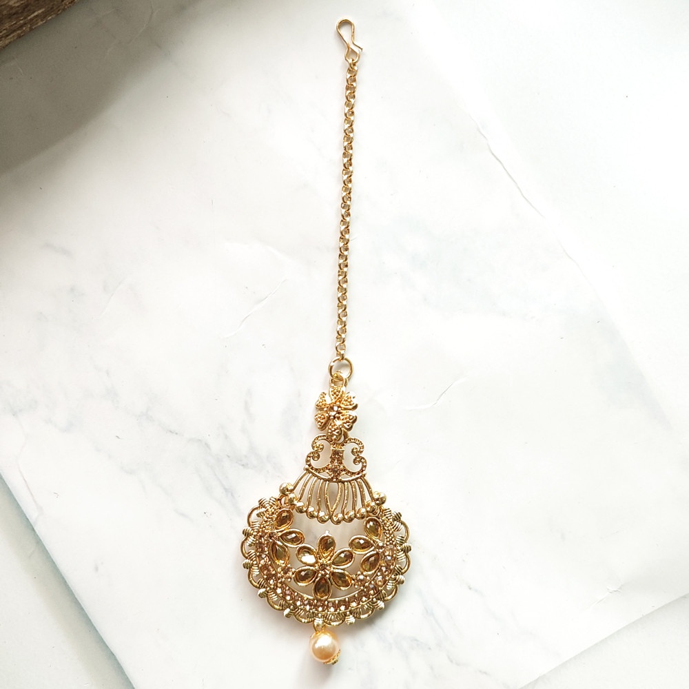3 New Designs - Kundan Gold Style Indian Head Chain / Mang Tikka - Art ...
