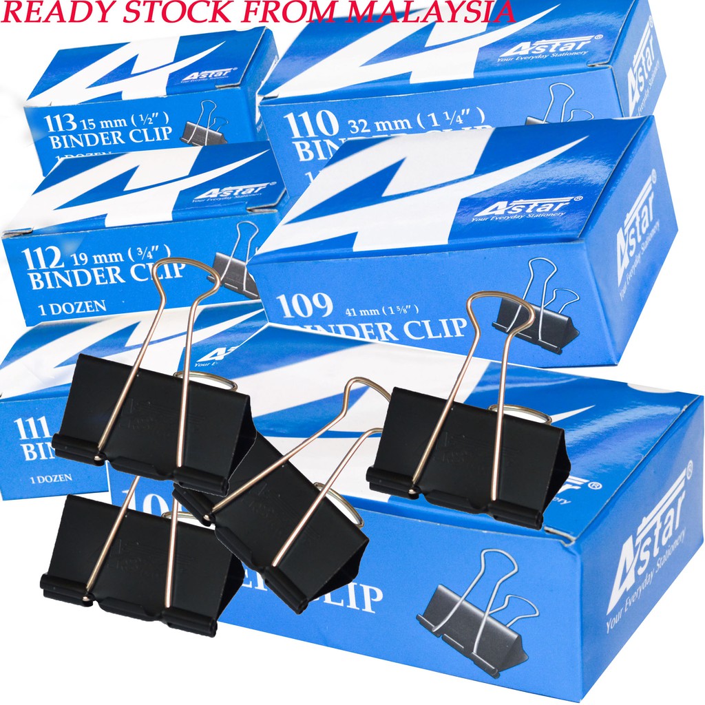 BINDER CLIP/CLIP HITAM/PAPER CLIP/ klip pengikat/15MM/19MM/25MM/32MM ...