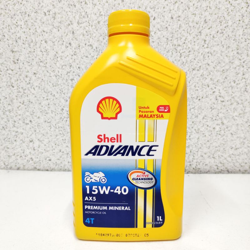 Shell Advance 4T 15W-40 AX5 Premium Mineral Motorcycle Oil Shell Kuning ...