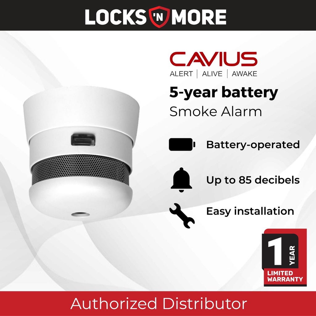 Cavius 5-year Battery Smoked Alarm Detector 40mm | Shopee Malaysia