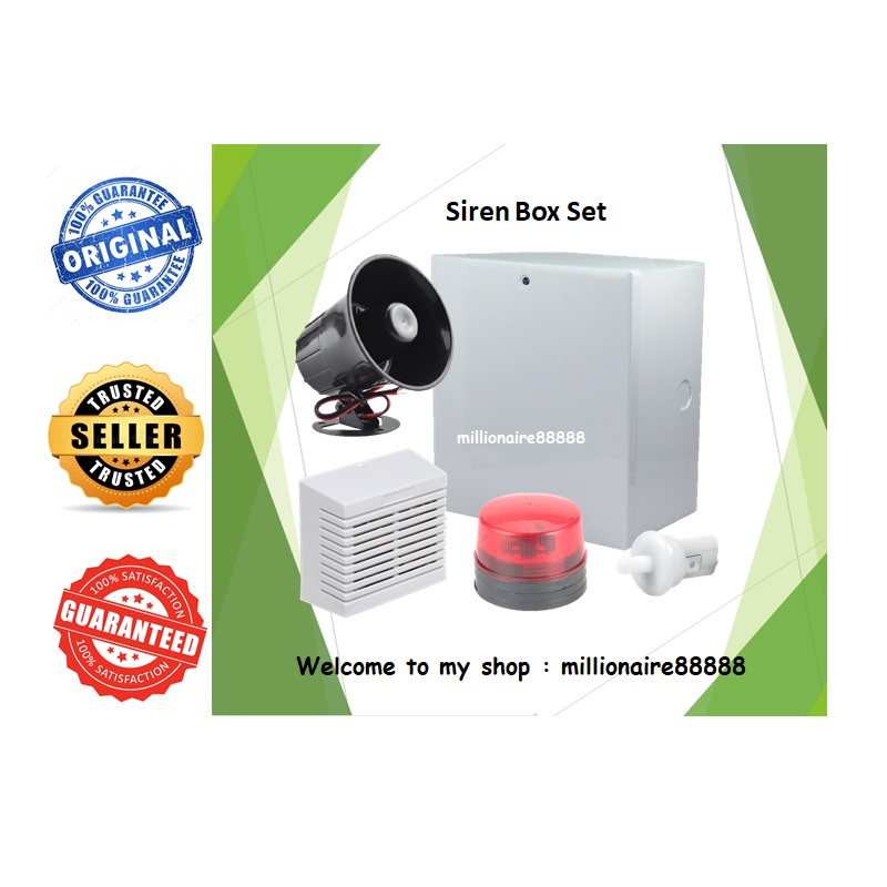 Siren Box Set c/w Outdoor Siren Box - Outdoor External Siren - Indoor ...