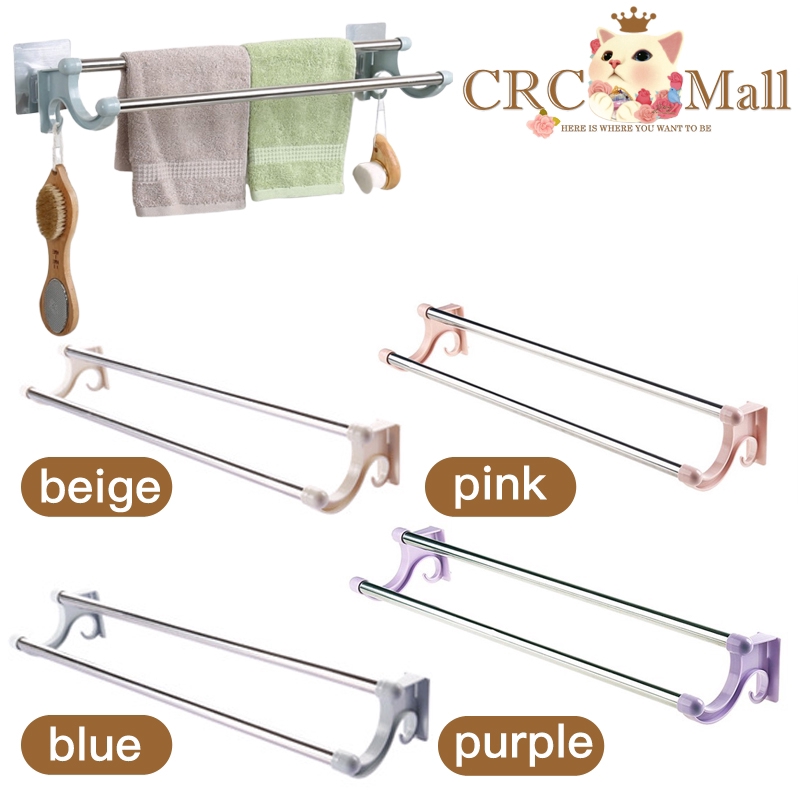 Stick-Wall Foldable Bathroom Hanger Rack | Shopee Malaysia