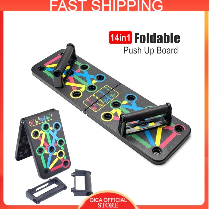 Foldable Push Up board Push Up bar Rack Board 14 in 1 Board [with 10 ...