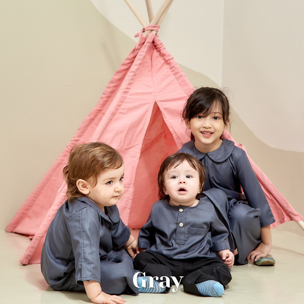 Baju Raya By Laboo Set Family Sedondon 15 Warna - Grey | Shopee Malaysia