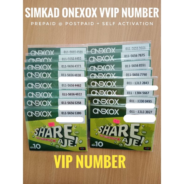 V1). SIMKAD ONEXOX VVIP NUMBER ~ Self Activation Prepaid @ Postpaid ...