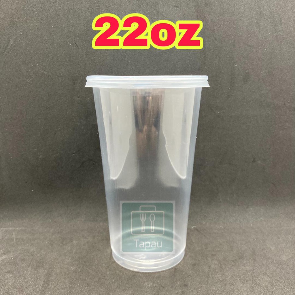 TAPAU - ( 100sets± ) EC 22oz PP Clear Cup with " Flat Lid " / E22 ...