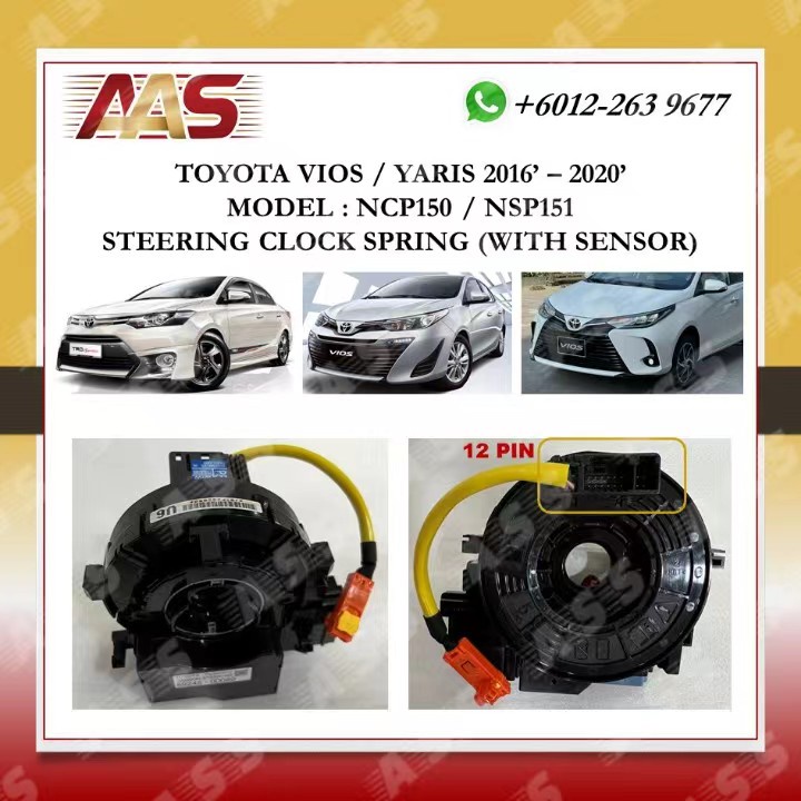 TOYOTA VIOS / YARIS 2016' - 2020' NCP150 NSP151 STEERING CLOCK SPRING ...
