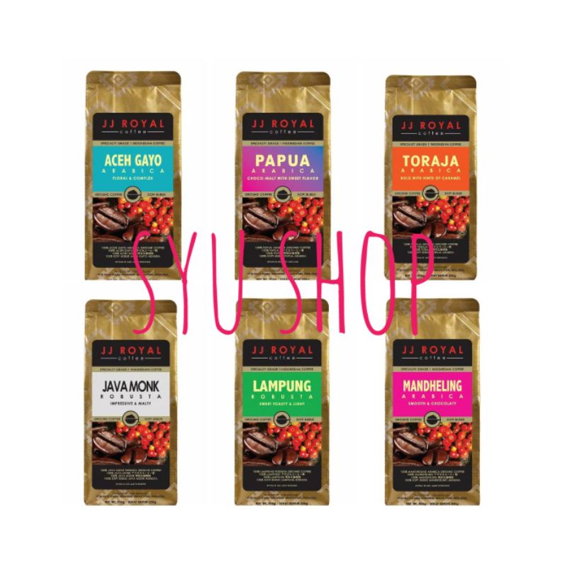 Jj Royal ground coffee mandheling papua aceh gayo toraja lampung java ...