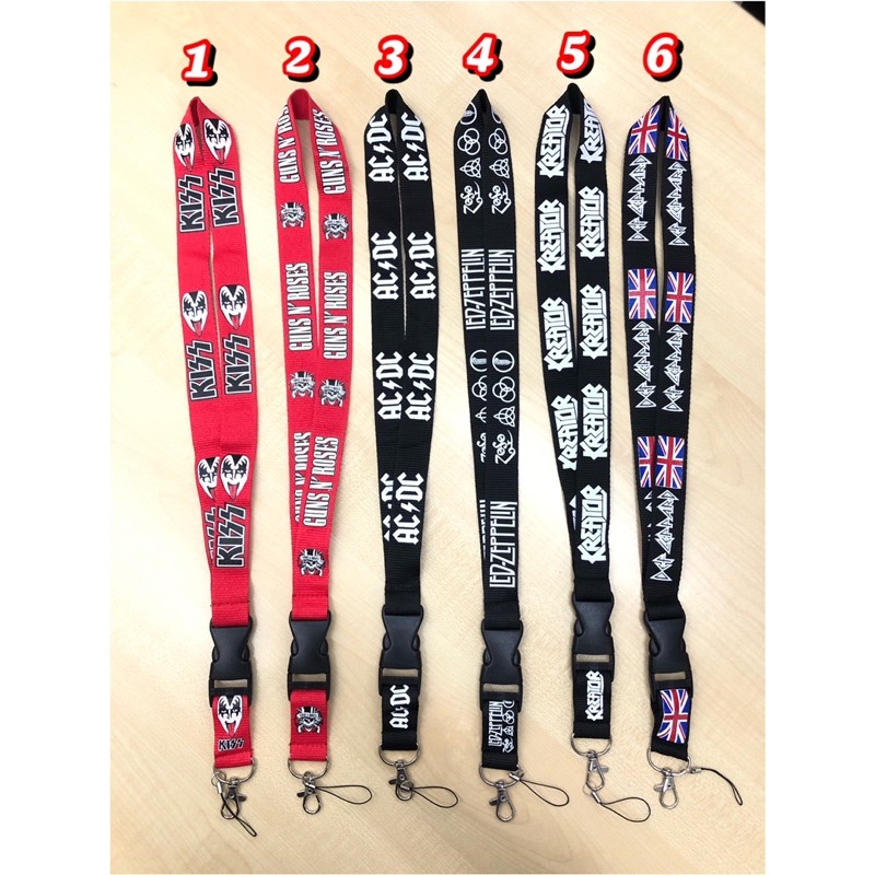 Lanyard kiss guns n roses acdc led zeppelin kreator def lep pard ...